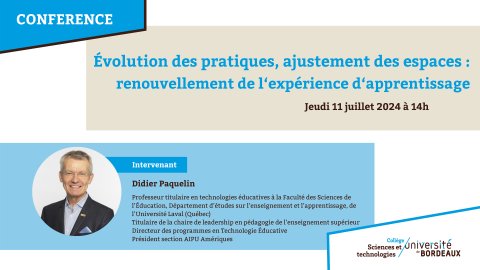 Evolution des pratiques, ajustement des espaces : renouvellement de l'expérience d'apprentissage ...